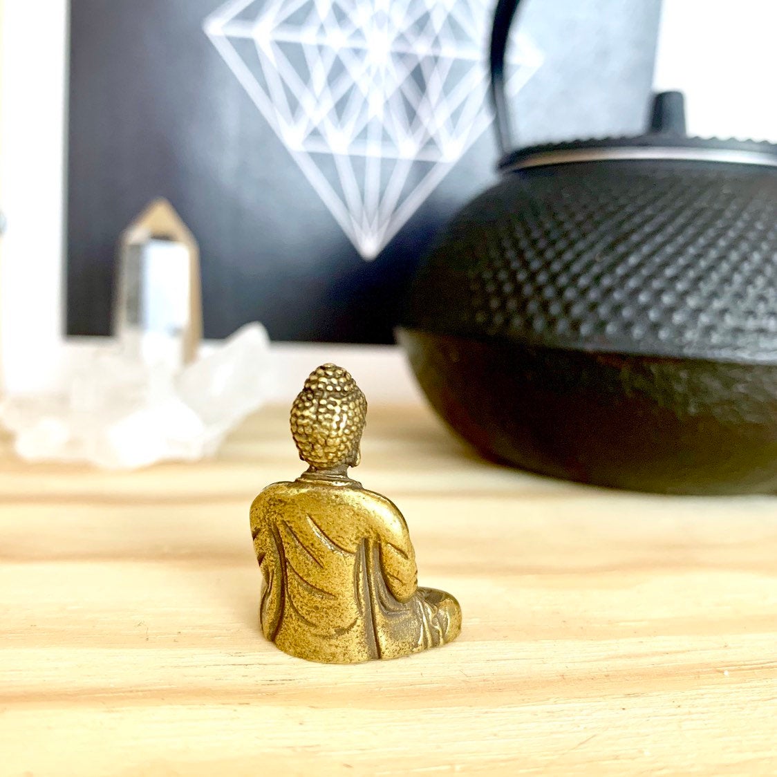 Pocket Buddha; Brass Meditating Figurine; Miniature Buddha ...